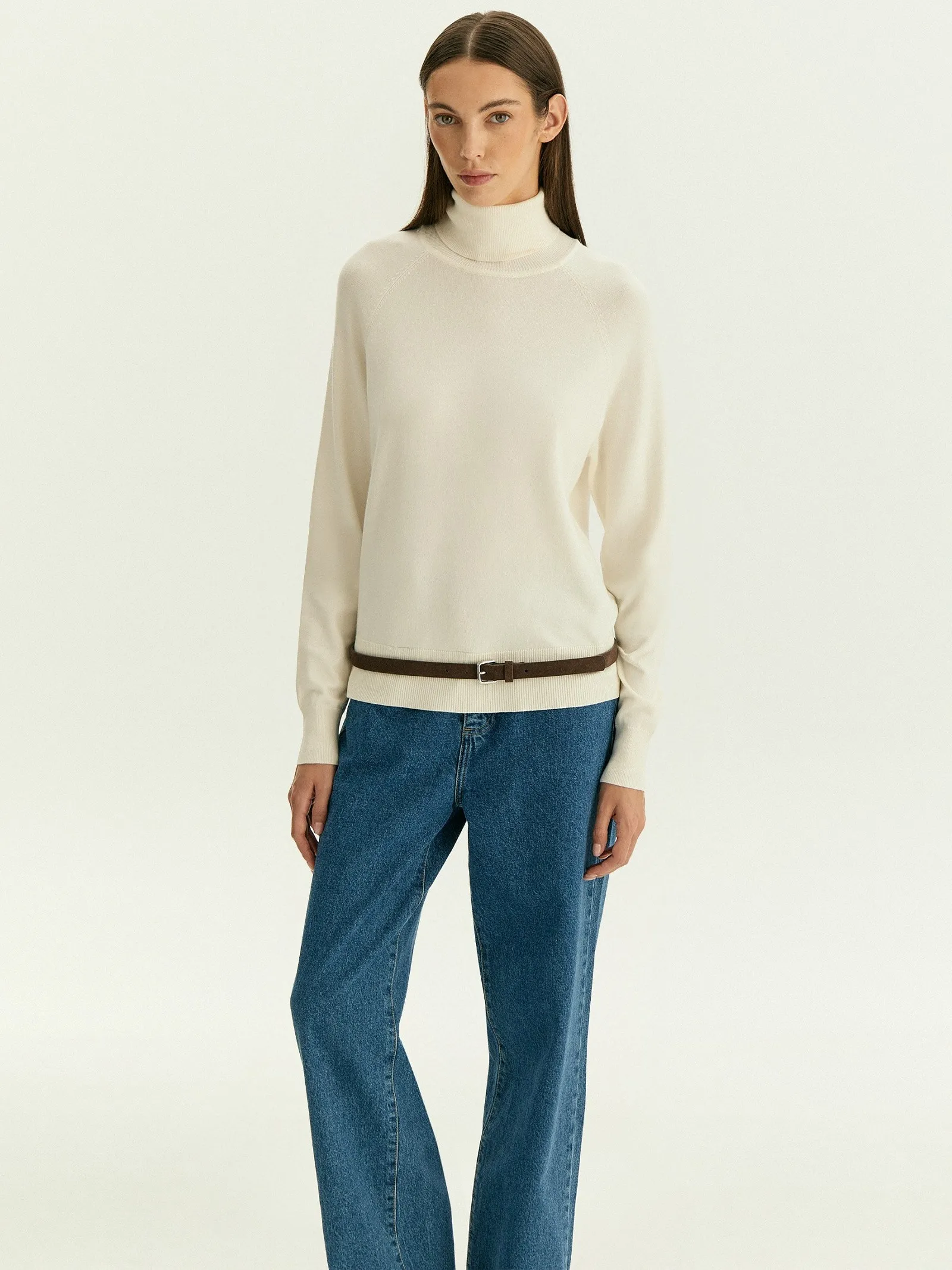 Водолазка из вискозы с добавлением шерсти цвет: молочный B2997/araben ...